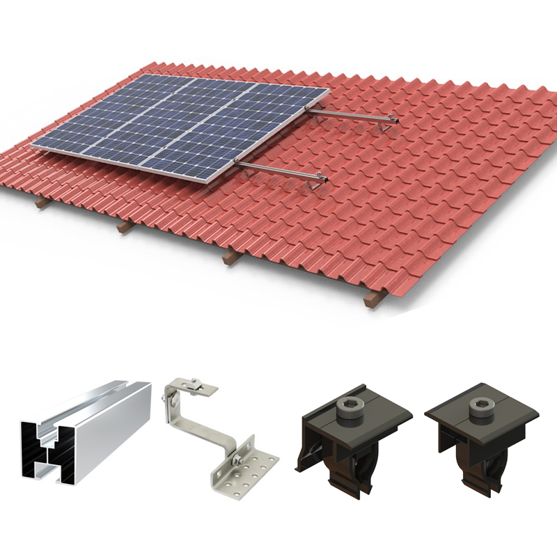 Ziegeldach Montage-Set für 2 PV-Module Rahmenhöhe 35mm Profile silber, 64,90